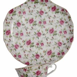 Lefton | Dining | 4 Sets Vintage Leftons China Rose Chintz Snack Sets ...